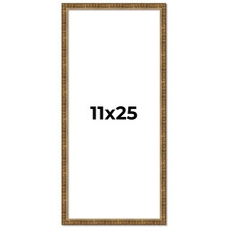 11x25 Frame Gold Solid Wood Picture Frame - Complete Modern Photo - Bed ...