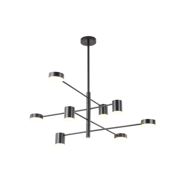 Modern 8 Light Black Metal LED Lighting With Acrylic Shades - Bed Bath ...