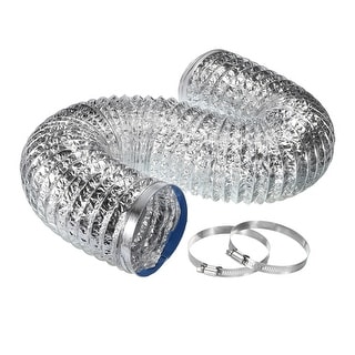 Air Aluminum Ducting 6.5 Inch 6.56 Ft Non-Insulated Ducting w 2 Clamps ...