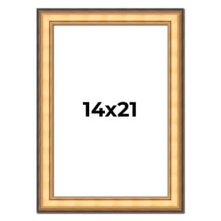 14x21 Frame Gold Plein Aire Solid Wood Picture Frame Width 2 Inches ...