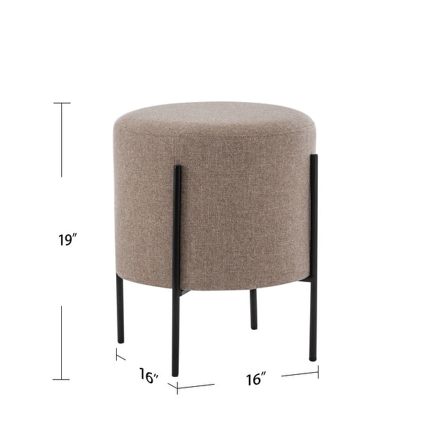 WOVENBYRD 16" Modern Round Ottoman with metal base - Bed Bath & Beyond ...