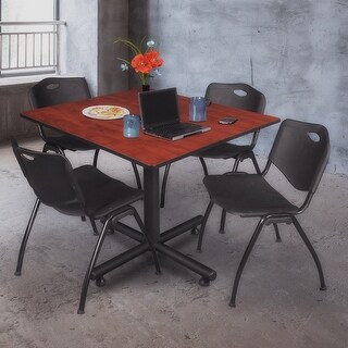 Regency Seating Kobe Laminate 48-inch Square Breakroom Table and Chairs ...