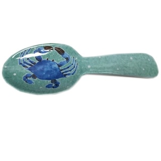 Blue Crab Kitchen Spoon Rest 10.5 Inches Melamine - Blue,Teal - Bed ...