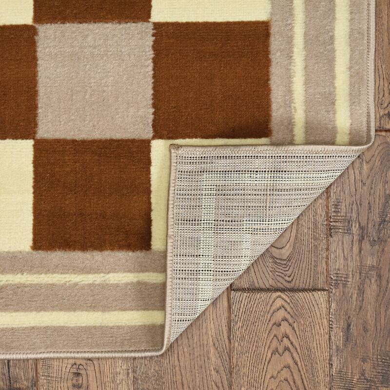 Capri Buffalo Check Beige Area Rug - 6'5" X 9'3" - Overstock - 27333957
