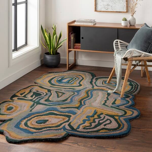 The Curated Nomad Alvarado Hand-tufted Green Novelty Wool Area Rug - 3 ...
