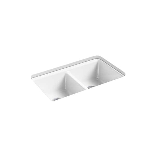 Kohler Riverby® Undermount Double-Equal Kitchen Sink With Accessories ...
