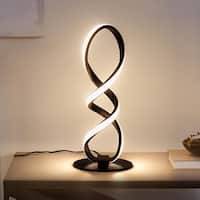 Modern Table lamp, Stepless Dimmable LED Spiral lamp Black Unique Bedside lamp, 12W 3200K ...