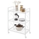 3-Tier Metal Storage Rack with Wheels with Mesh Shelving Unit and X ...