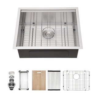 23" Undermount Single Bowl 18 Gauge Stainless Steel Kitchen Sinks - Bed ...