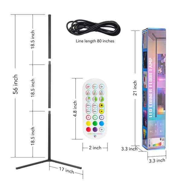 RGB Column LED Corner Floor Lamp - Bed Bath & Beyond - 42480054