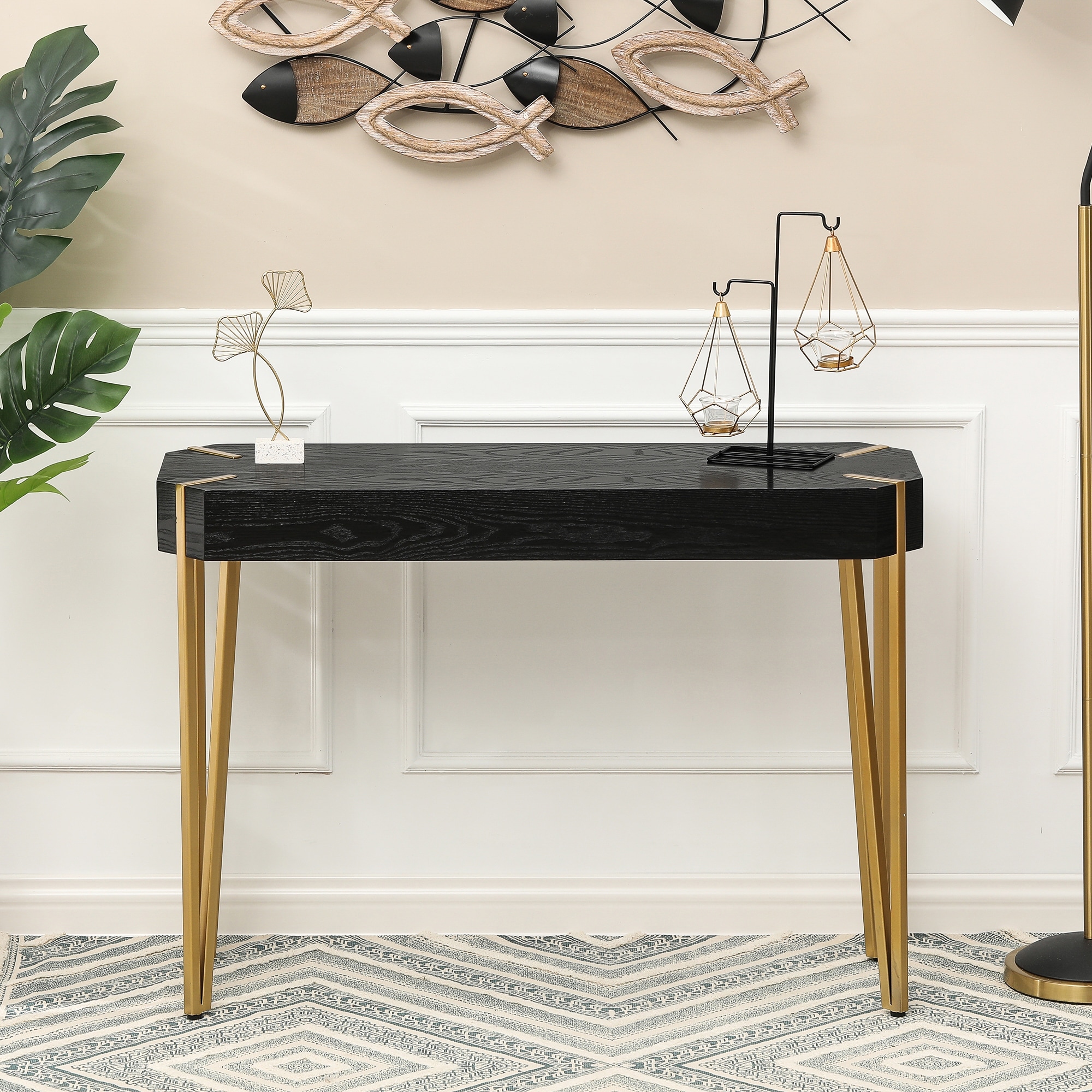 Black and gold entryway table store