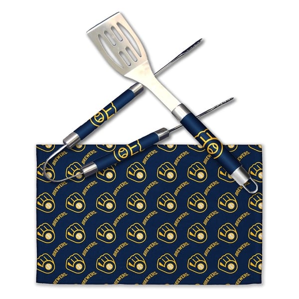 MLB Milwaukee Brewers 3-Piece BBQ Utensil Set 17.25 6 11 x 18 Inches ...