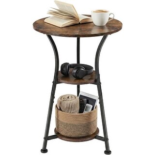 Round 3-Tier Accent Table for Small Spaces - Living Room, Bedroom ...