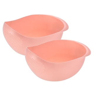 2pcs Rice Washing Filter Strainer Basket Rice Sieve Fruit Drain Bowl ...