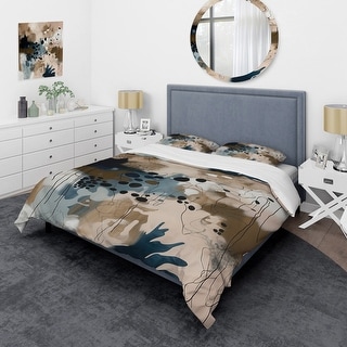 Designart "Blue Reflections II" Blue Modern - Bedding Set With Shams ...