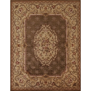 Brown Victorian Style Nepal Tibetan Area Rug Hand-knotted Wool - 8'0" x ...