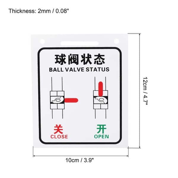 Valve Identifier Tag Ball Valve Status Open Close Label, Black on White ...