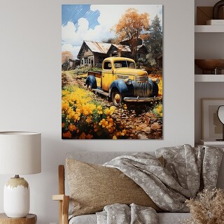 Designart "Pickup Truck Rustic Rides II" Pickup Truck Canvas Print ...