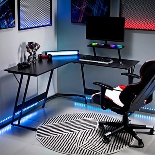 Furniwell L-Shaped Gaming Desk 51-Inch with Removable Monitor Riser ...