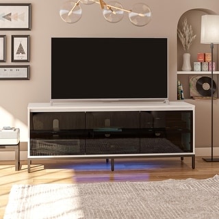 Alphason Studio Media Console with Steel Post Base for TVs up to 77 ...