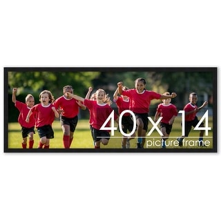 40x14 Contemporary Black Complete Wood Panoramic Frame with UV Acrylic ...