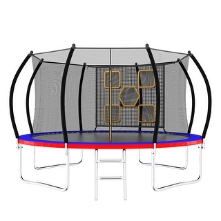 12FT Trampoline with Enclosure - Recreational Trampolines with Ladder ...