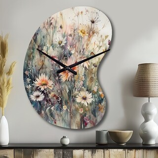 Orange Green Daisy Tranquility - Daisy Large Wall Clocks - Traditional ...