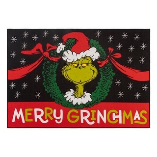 Licensed Dr Seuss Grinch "Merry Grinchmas" Christmas Novelty Area Rug ...