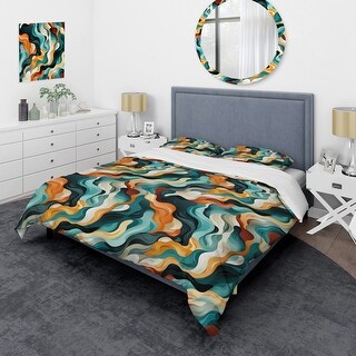 Designart "Celestial Harmony Cosmic Flow II" Modern Bedding Set With ...