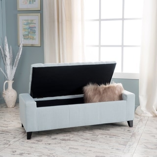 Sky Blue Modern Button-Tufted Storage Ottoman Bench - Bed Bath & Beyond ...