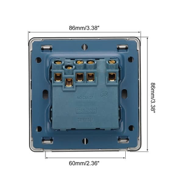 Light Switch Wall Panel Push Button 4 Gang 1 Way Black 250V 10A ...