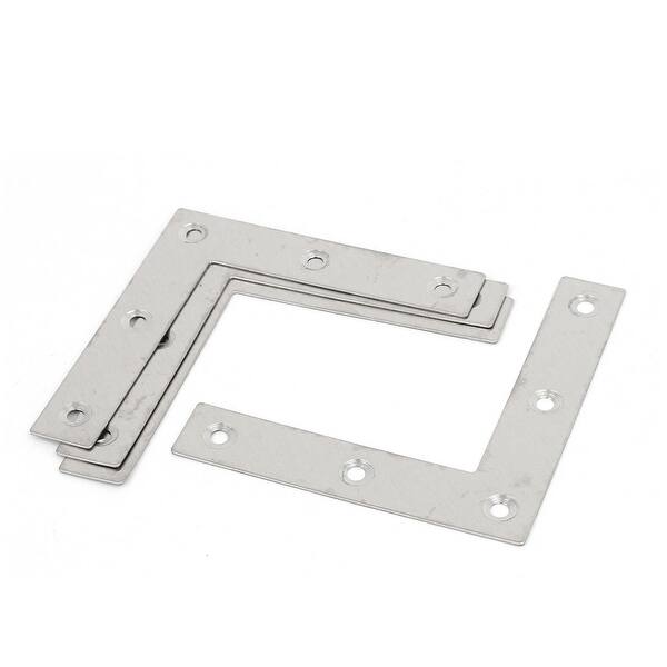 80mmx80mm Angle Bracket Joint Fastener Flat L Shape Plate 4pcs - Silver ...
