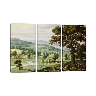 iCanvas "A River Valley With A Swineherd Resting Under A Tree, A Hamlet ...