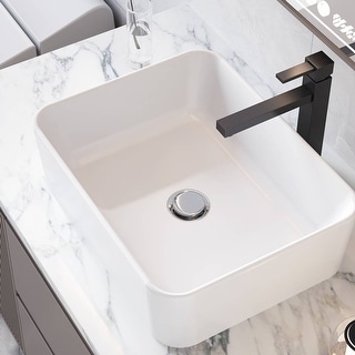 Bathroom Ceramic Lavatory Rectangle Above Counter Vessel Sink - 19"x15 ...