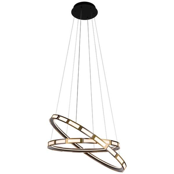 PageOne Lighting Equator 10.80 pound Matte Black Satin Gold LED Pendant ...