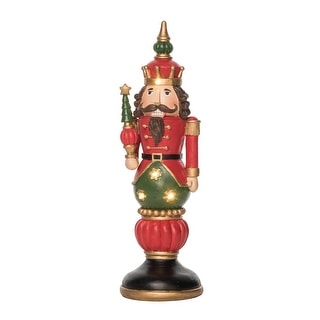 Transpac Resin 12 in. Multicolor Christmas Light Up Nutcracker - Red ...