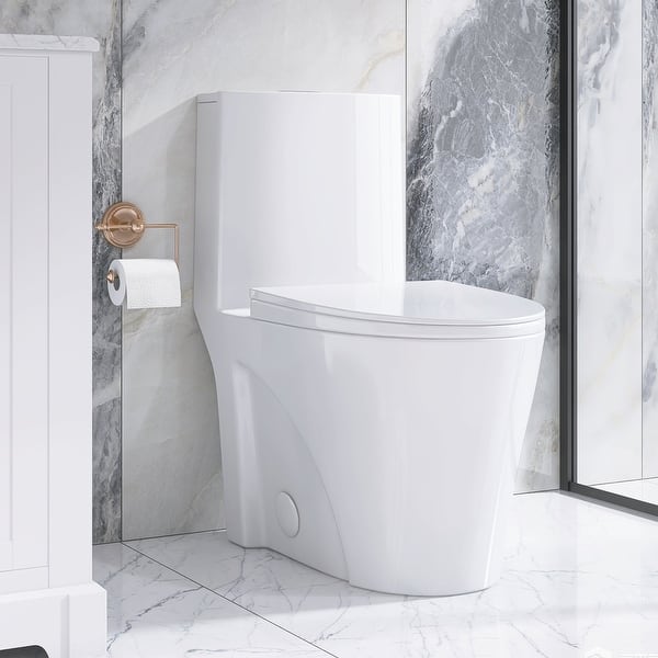 Dual-Flush Elongated One-Piece Toilet with High Efficiency Flush - N/A ...