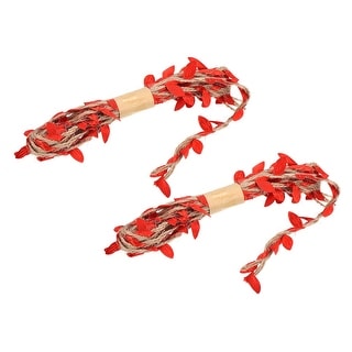 2Pcs 6.6ft 5mm Burlap Leaf Ribbon Vine Natural Jute Rope Twine - Bed ...