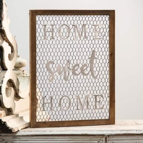 Framed Chicken Wire Wall Art - Home Sweet Home - As Pictured - Bed Bath ...