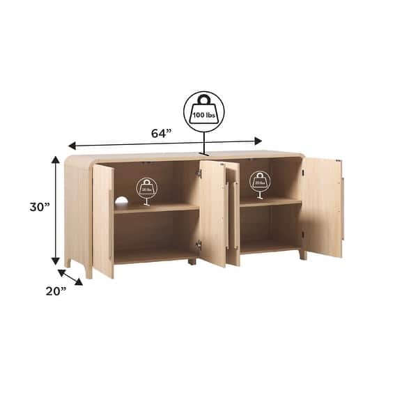 Walker Edison Modern 64-inch Sideboard with Rounded Edges - Bed Bath ...