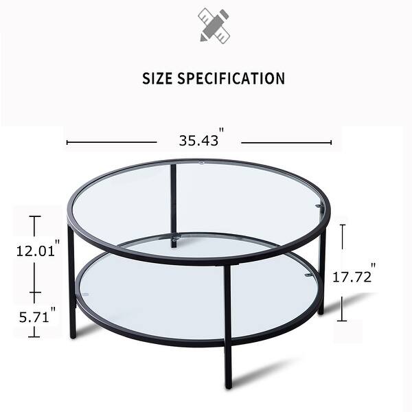 Glass coffee table with large storage space - Bed Bath & Beyond - 33951538
