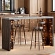 55" Long Bar Table Counter Height Pub with Faux Marble Tabletop for ...