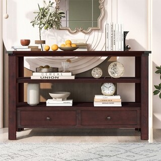Espresso console table mdf sofa table 2 drawers entryway table - Bed ...
