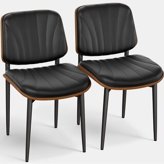 Dining Chairs Set of 2 PU Leather Upholstered Kitchen Chair - On Sale ...