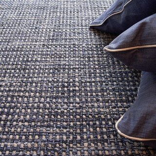 EXQUISITE RUGS Ferrus Handwoven Polyester/Wool/Cotton Blue/Ivory/Grey ...