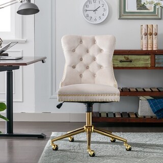 Velvet Office Chair Golden Metal Base - Bed Bath & Beyond - 39491370