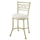 Azalea Park Art Decor Upholstered Iron Vanity Stool - Gold & White - 16 ...