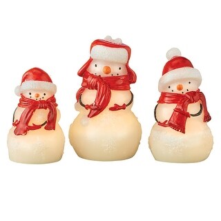 LED Lighted Snowmen Figurative Candles - Set of 3 - 2.5 x 4.5 x 2.5 ...
