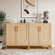 Sideboard Buffet Cabinet, White Gold Buffets with 4 Doors, Side Storage ...