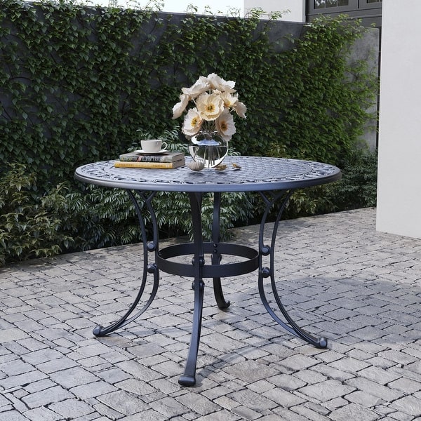 Sanibel Outdoor 42" Cast Aluminum Dining Table by homestyles - Bed Bath ...